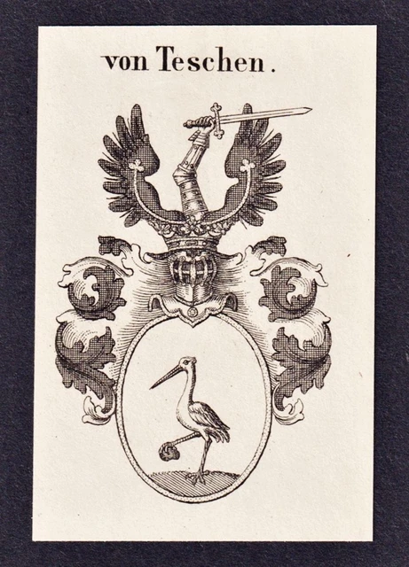 TESCHEN ARMOIRIES COAT Of Arms Héraldique Genealogie Heraldry Gravure ...