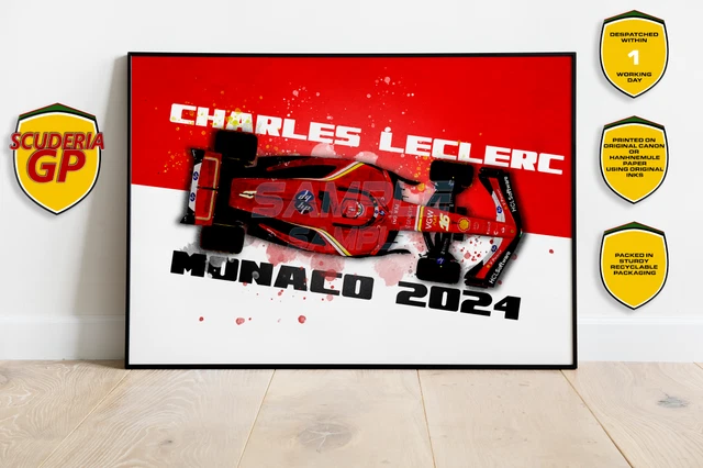 CHARLES LECLERC 2024 Monaco Home Win Victory F1 Print Ferrari SF24 ...