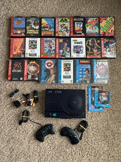 CD JVC X EYE CONSOLA Sega Genesis/Sega con 2 controladores, cables, 21 ...