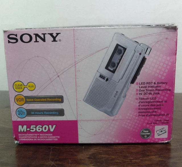 SONY M-560V REGISTRATORE vocale a microcassette con scatola EUR 17,32 ...