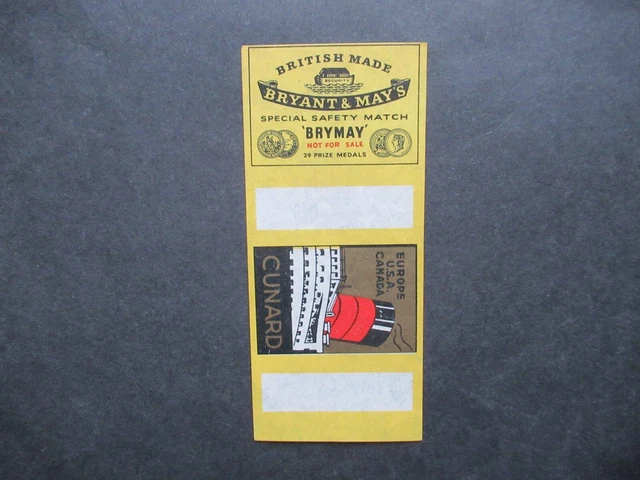 OLD BRYANT & May Matchbox Label. Design 2. £1.20 - PicClick UK