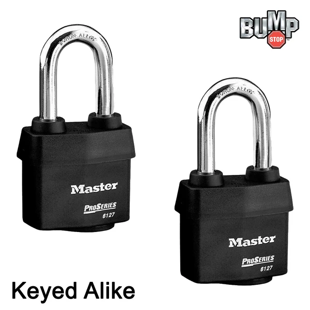 MASTER LOCK PRO Series - (2) High Security Padlocks Keyed Alike ...