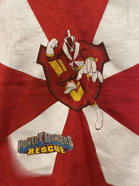 VTG 2000 SABANS Power Rangers Rescue Shirt Red Ranger Youth Size 6 £31. ...