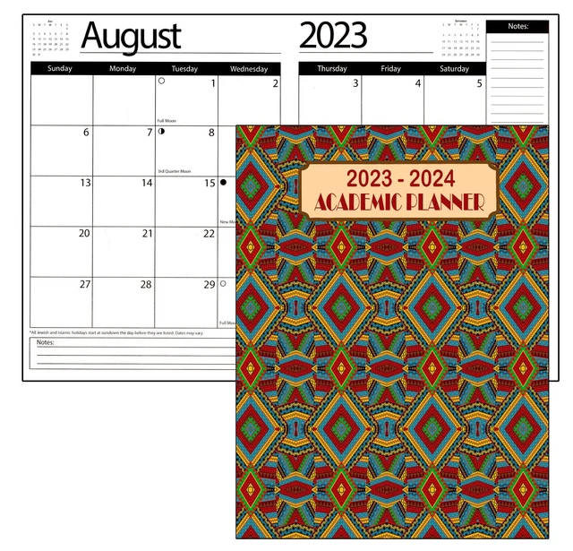 2023-2024 STUDENT ACADEMIC Planner Calendar - School College Weekly ...