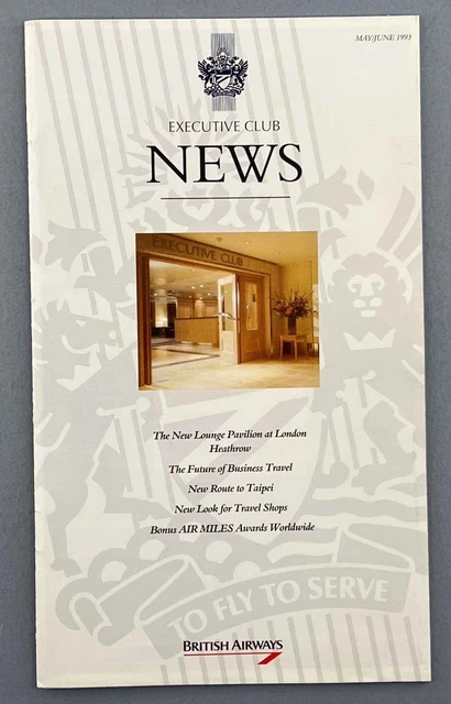 BRITISH AIRWAYS EXECUTIVE Club Airline News May June 1993 Ba £19.95 ...