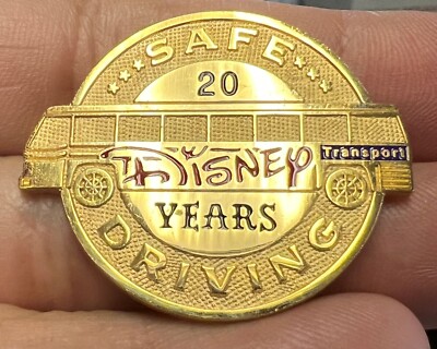 DISNEY 20 YEAR Safe Driving Bus Cast Member Award Pin Transportation ...