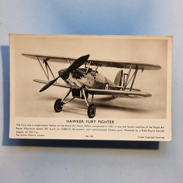 WW2 AIRCRAFT POSTCARD C1940 Hawker Fury Biplane Fighter RAF £5.95 ...