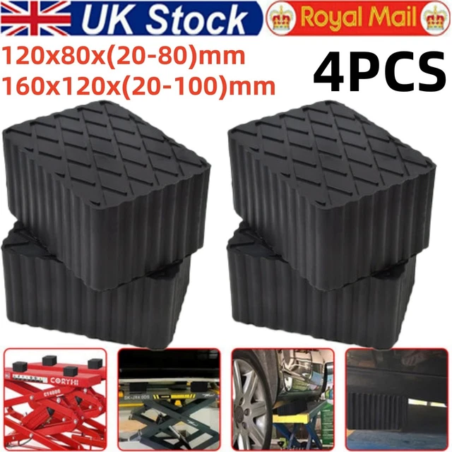 4 HEAVY DUTY Ramp Jacking Rubber Blocks Universal Scissor Car Lift Pads ...