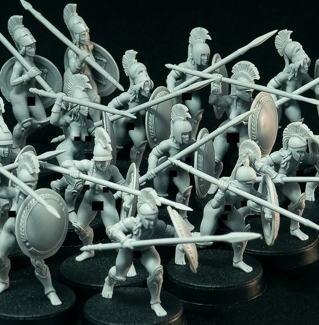 MINIATURES HOPLITE FEMELLE (Phalange complète, 20 figurines) 28mm ...