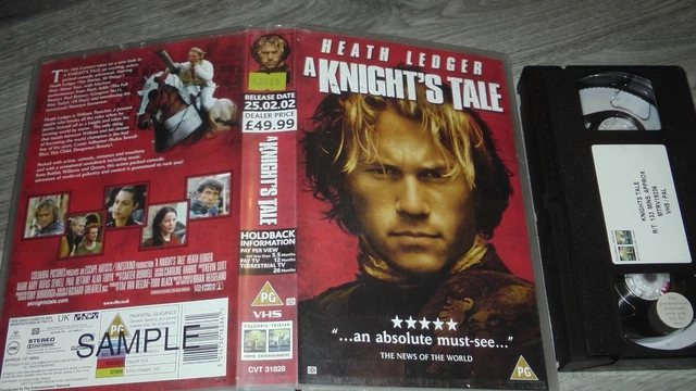 A KNIGHT'S TALE VHS Video Big Box Timecode Sample Dealer Rental TBC ...