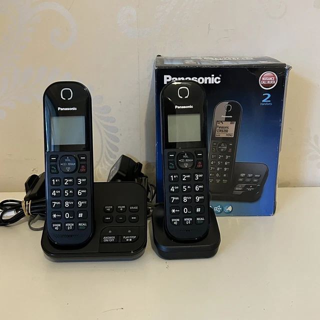 PANASONIC KX-TGC422 CORDLESS Twin Duo Telephones - Answer Machine & Call Blocker $47.42 ...
