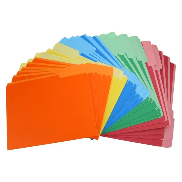 30X FILE FOLDERS Letter Size Folders Paper File Folders 5 Assorted ...
