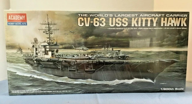 ACADEMY USS KITTY Hawk CV-63 Aircraft Carrier Kit Modellino in scala 1/ ...