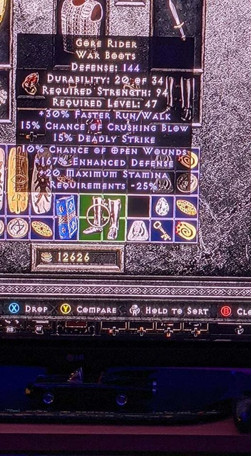 DIABLO 2: RESURRECTED GORE RIDER BOOTS D2R XBOX/PS4-PS5-PLAYSTATION ...