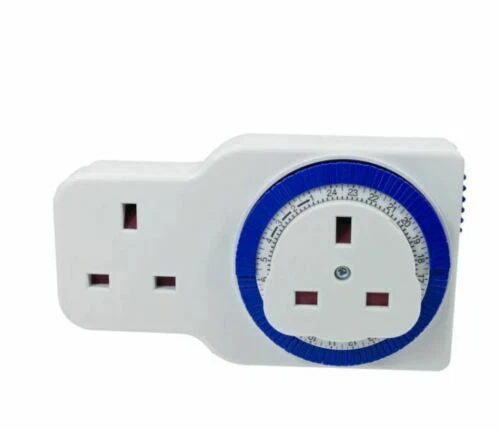 24 HOUR MAINS Plug In Timer Switch Time Clock Socket UK 3 Pin Adapter ...