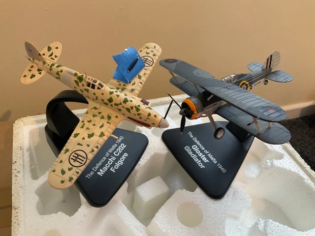 TWO METAL 1/72 Diecast ww2 model built made fighter aircraft luftwaffe ...