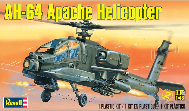REVELL AH-64 APACHE Helicopter 1:48 Scale Model Kit #85-5443 New in Box ...