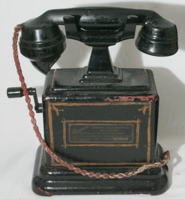 ANTIQUE VINTAGE ERICSSON Magneto Table Telephone Wind Up Mines ...