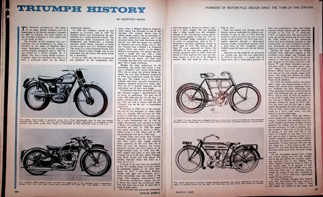 1966 MARCH CYCLE World Motorcycle Magazine History of Triumph Yamaha ...