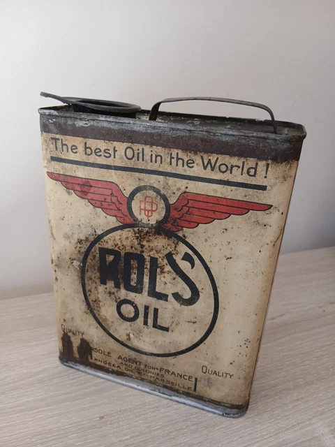 ANCIEN BIDON D'HUILE Rols Oil Vide Et Sans Bouchon, Phocéa Oil ...
