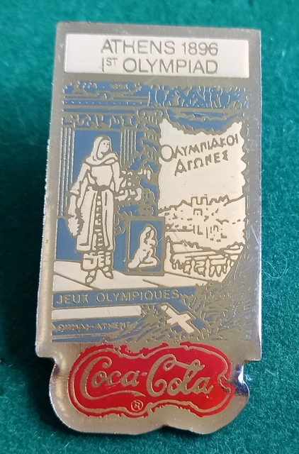 PIN'S JEUX OLYMPIQUES JO SPORT COCA-COLA Athens 1896 signé 1990 StarPin ...