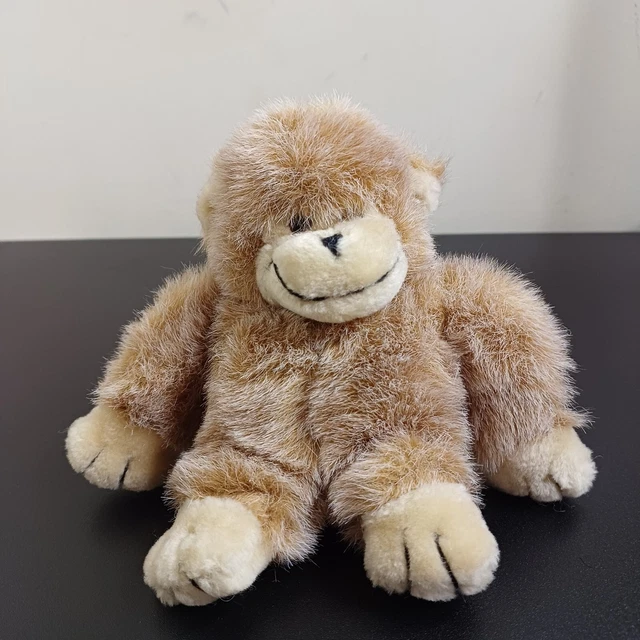 SMALL BROWN TAN Fluffy Gorilla Monkey Ape Smiling Soft Plush Toy 6" £16 ...
