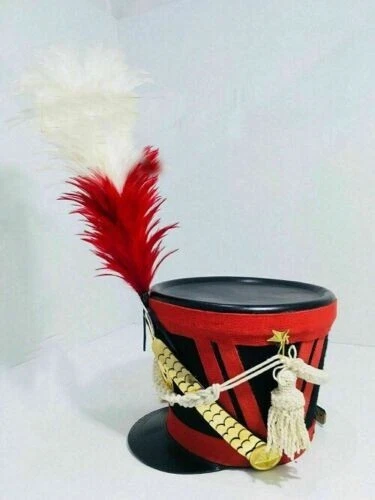 DETAILS ABOUT FRENCH Napoleonic Shako Helmet with Red Plume Halloween X ...