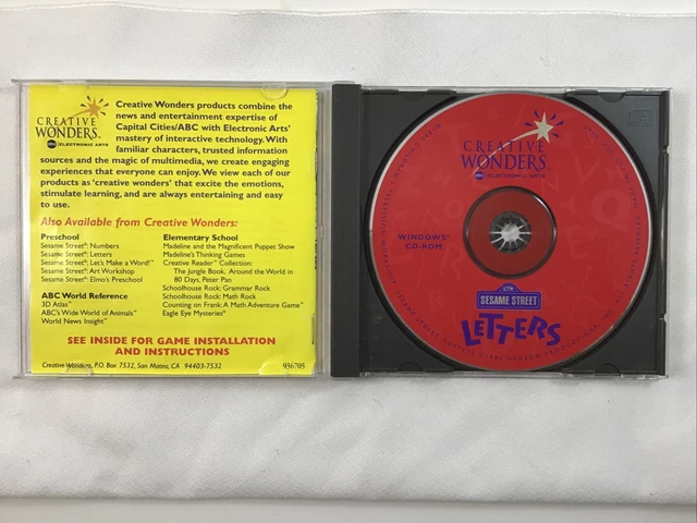 SESAME STREET LETTERS Users Guide CD-Rom 1995 $8.07 - PicClick CA
