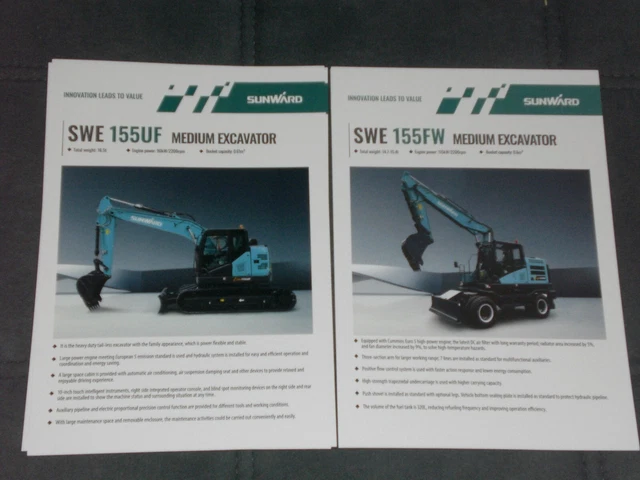 SUNWARD MEDIUM EXCAVATOR Prospektblätter in englisch ( B 241 ) EUR 3,55 ...