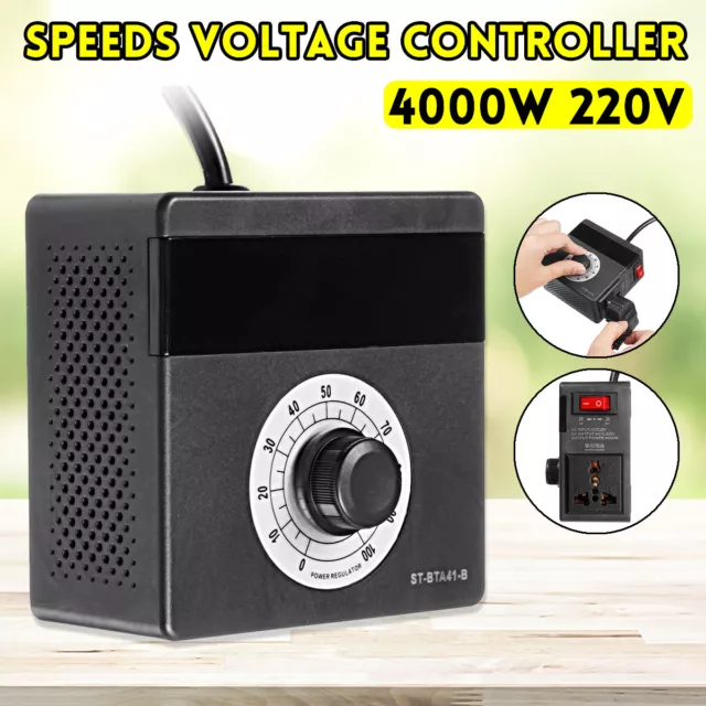 AC 220V 4000W Variable Voltage Regulator Speed Motor Fan Control Controller £32.39 - PicClick UK