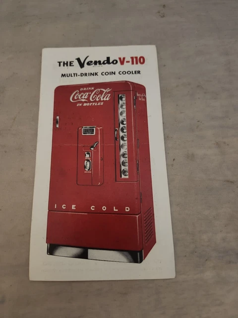 ORIGINAL 1940S COCA-COLA Coke Vendo V-110 Soda Machine Advertising Hand ...