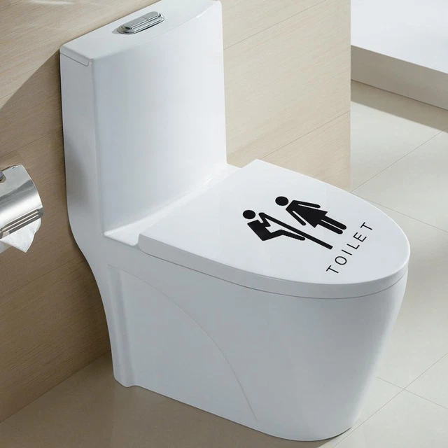 B# REMOVABLE TOILET Seat Bathroom Door WC Sign Waterproof Wall Stickers ...