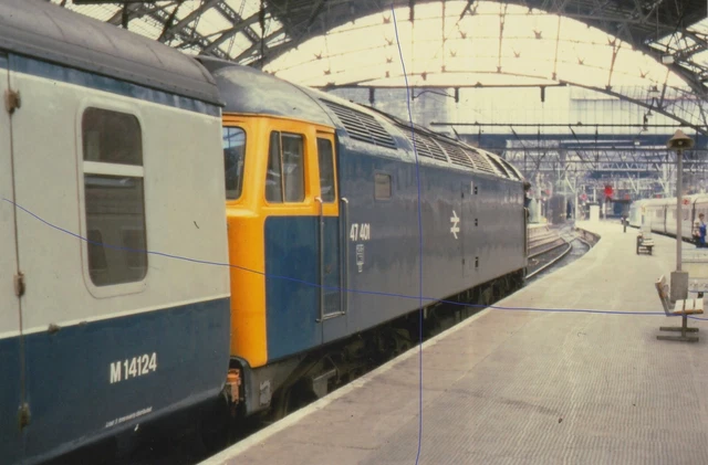 DIESEL TRAIN PHOTO Class 47 Photograph 47401 Br Blue Railway Picture ...