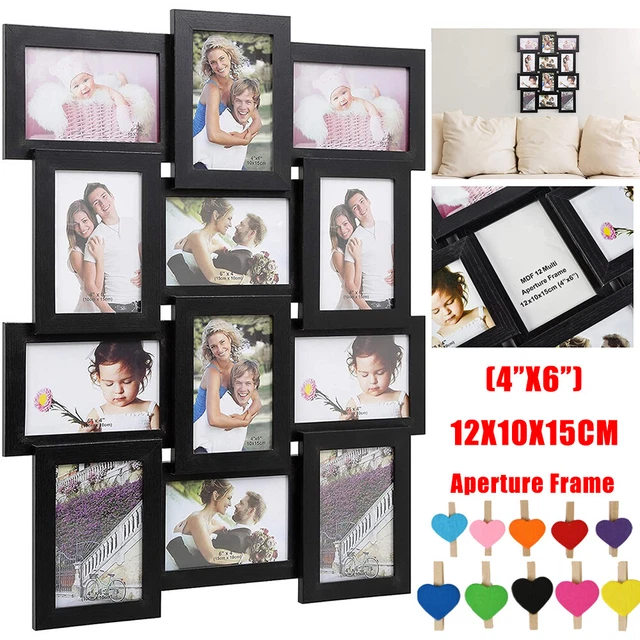 MULTI PICTURE FRAME Collage Aperture Photo Frames Holds 12 - 6''X4 ...