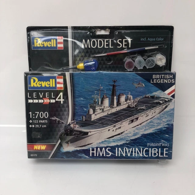 REVELL MODEL HMS Invincible Falkland War 1:700 Kit #05172 NEW British ...