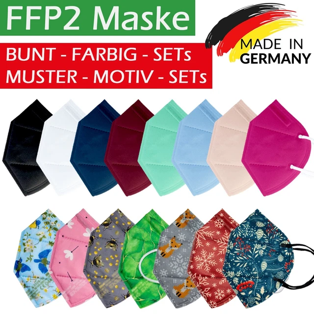 FFP2 MASKE BUNT farbig Muster Motiv 5 10 20 50 100 Stück Masken ...