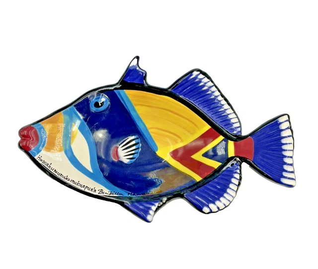 BEN DILLER HAWAII Humuhumunukunukuapuaa Trigger Fish 12" Bowl Wall Art ...
