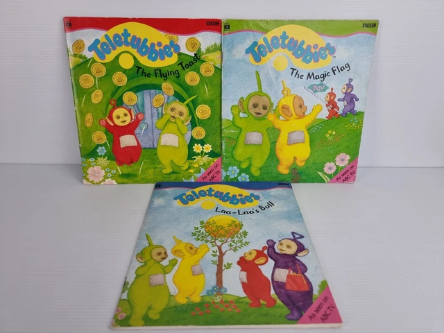 3 X TELETUBBIES Books - The Magic Flag, Flying Toast, Laa-Laa's Ball ...