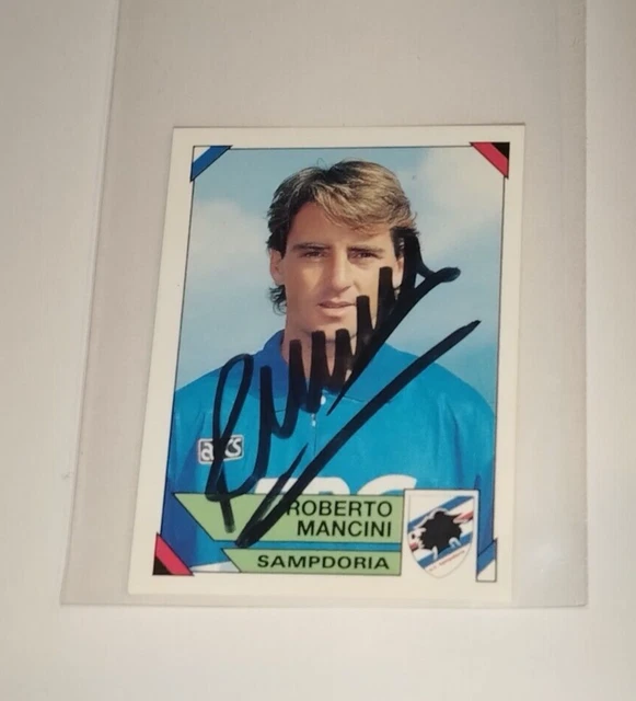 AUTOGRAFO ROBERTO MANCINI Figurina Calciatori Panini Album 1994 ...