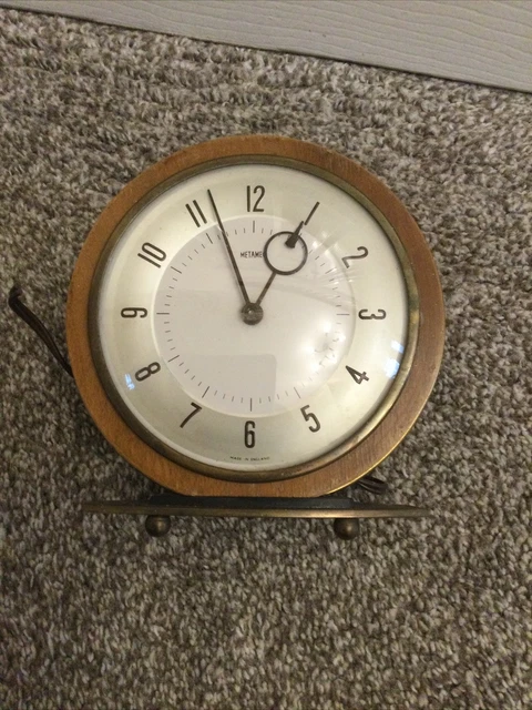VINTAGE ELECTRIC METAMEC Mantle Clock Mid Century 60's Bakelite Back ...