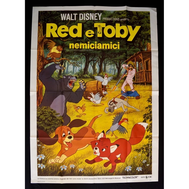 AFFICHE RED E TOBY NEMICIAMICI Walt Disney Le Renard Et Le Chien De ...