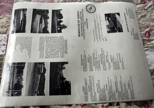 MAP AKRON PA Pennsylvania Borough Laminated 1986 Ads Roads Poster ...
