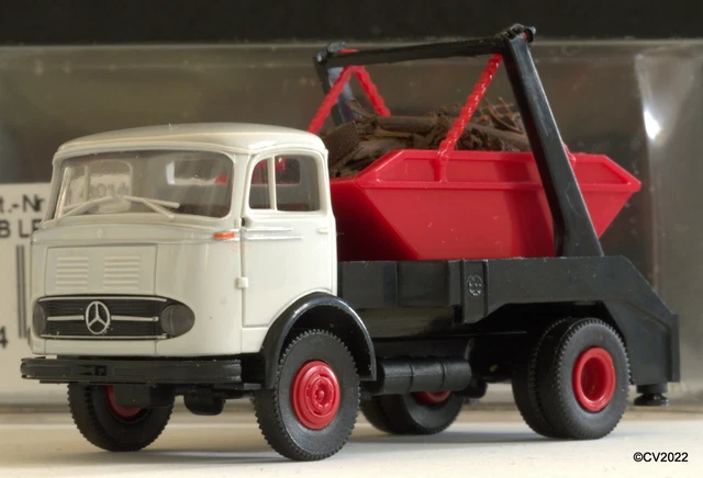 1/87 H0 BREKINA 48014 Mercedes LP 328 Absetzkipper, ~ grau / schwarz ...