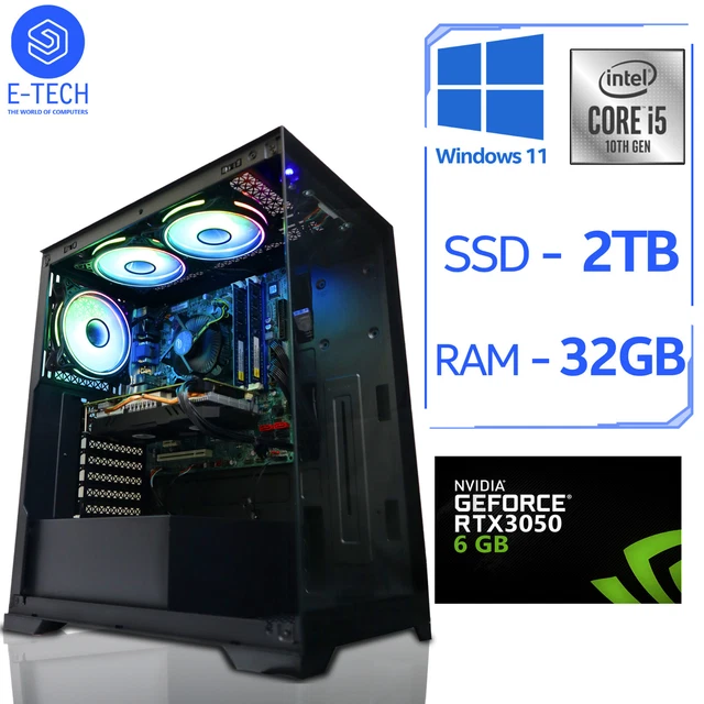PC DA GIOCO Core i5 10400F - 32 GB DDR4 / NVIDIA RTX 3050 / 2 TB SSD ...