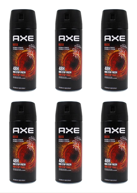 AXE MUSK MOSCHUS Deodorant Bodyspray Deospray , 6x150ml ...