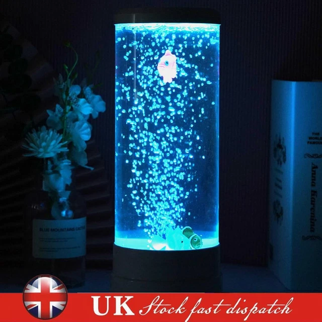 SENSORY BUBBLE TUBE Lamp Colorful Fish Tank Light Aquarium Lamp Mini ...