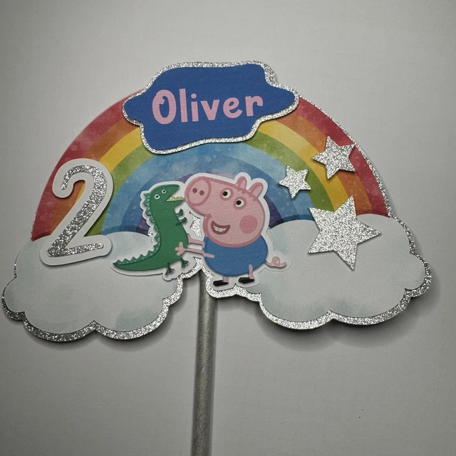 PEPPA PIG GEORGE Edible Cake Topper Icing Birthday Fully Personalised ...
