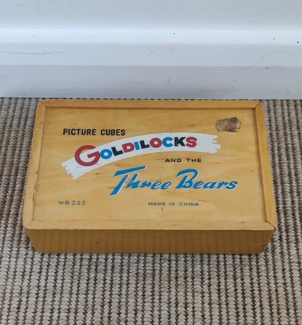 VINTAGE GOLDILOCKS AND the Three Bears Wooden Puzzle Picture Cubes ...