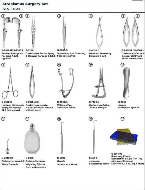 STRABISMUS SET (OPHTHALMIC / Eye) £183.92 - PicClick UK