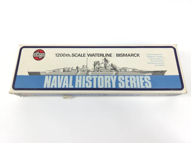 AIRFIX 02702-5 WATERLINE Bismarck Naval History Ship Model Kit Vintage ...